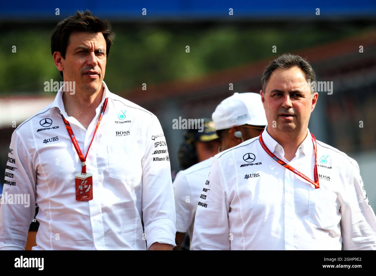 (L to R): Toto Wolff (GER) Mercedes AMG F1 Shareholder and Executive ...