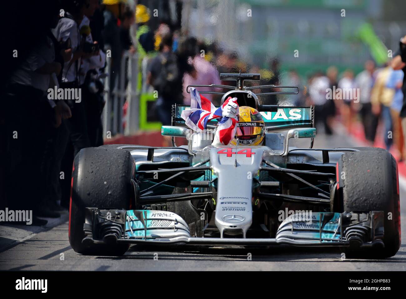 Mercedes amg f1 w08 enters parc ferme hi-res stock photography and ...