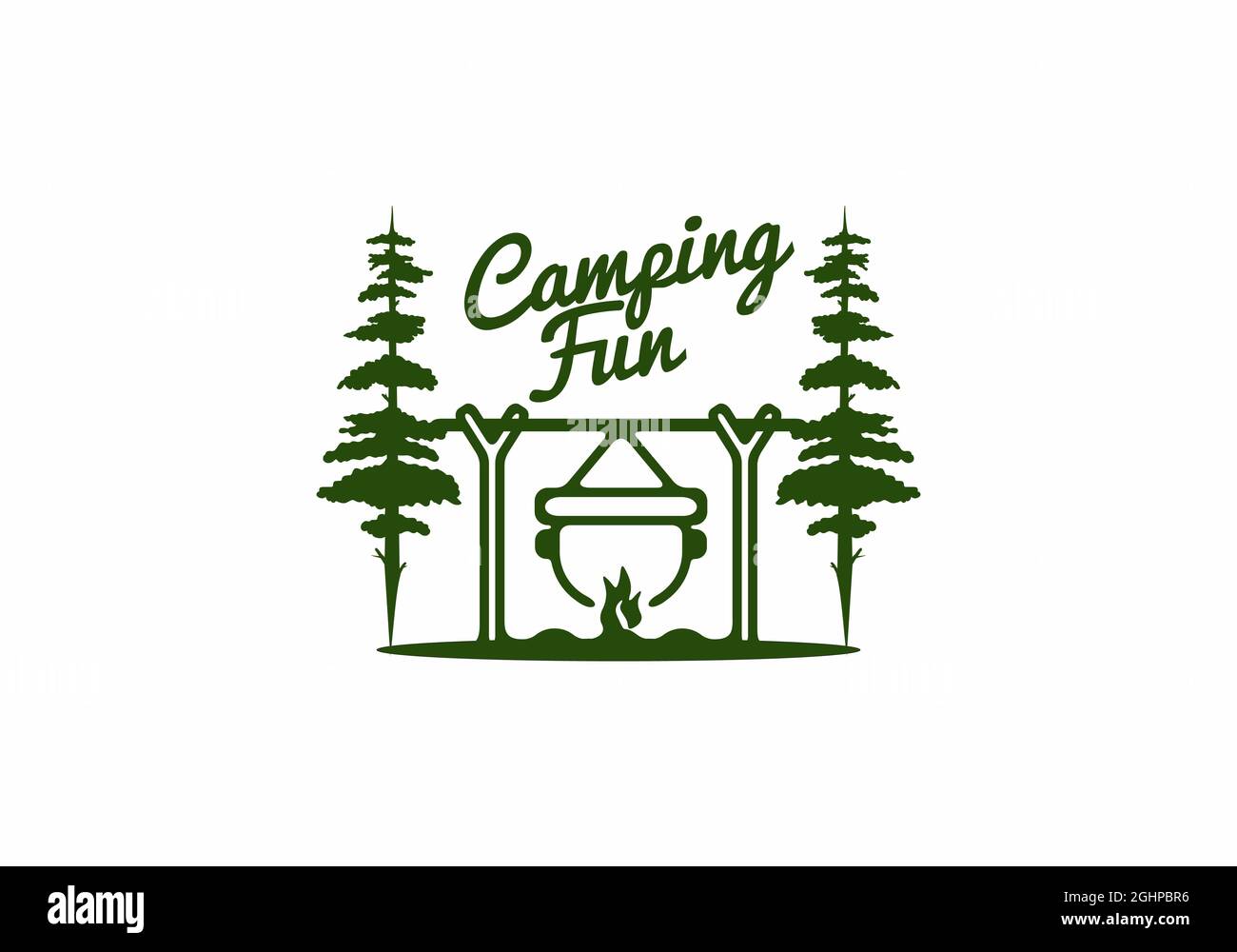 Camping fun line art illustration design Stock Vector Image & Art - Alamy