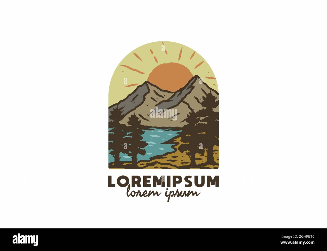 Alpine lake art Stock Vector Images - Alamy