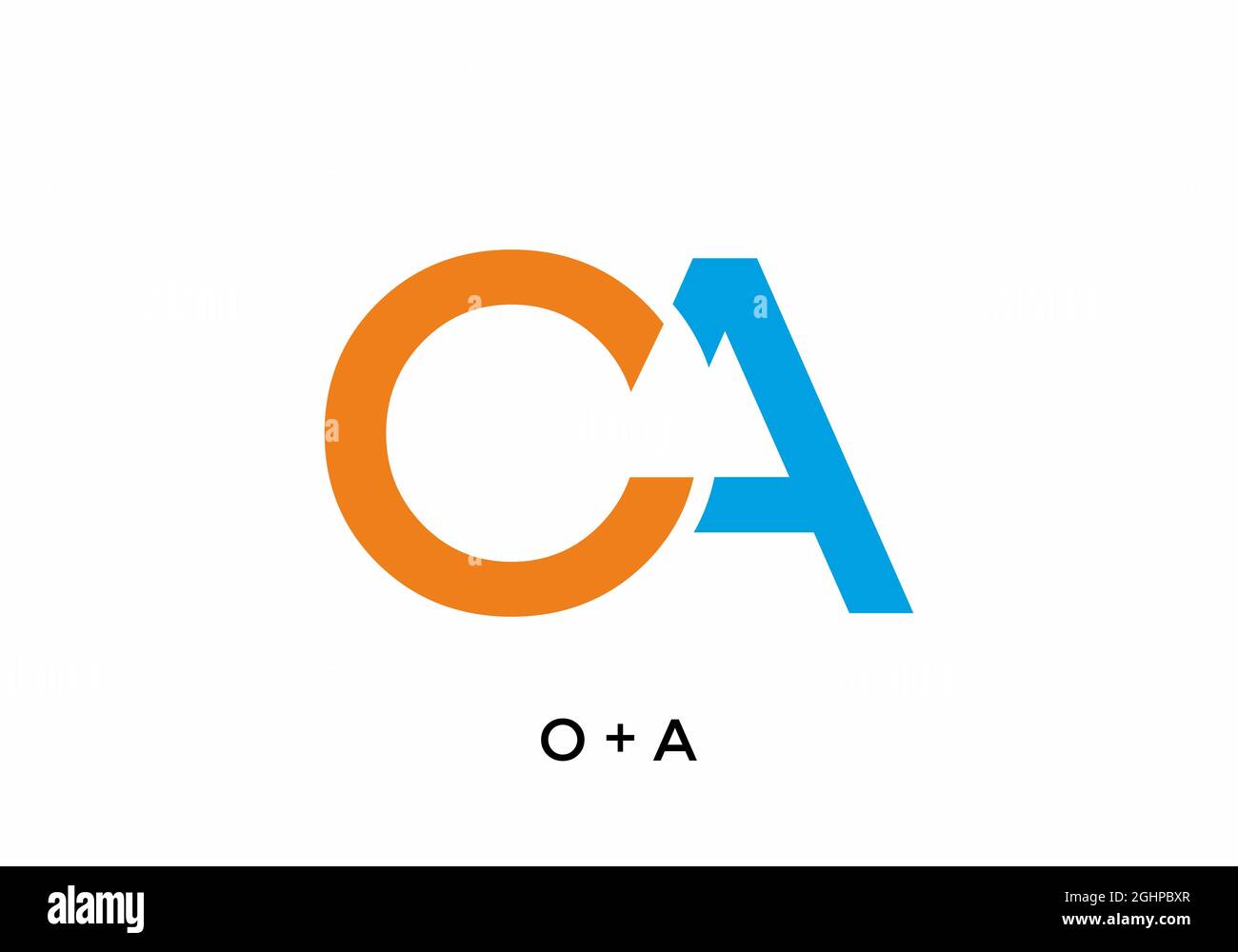 Orange blue color of OA initial letter design Stock Vector Image & Art ...