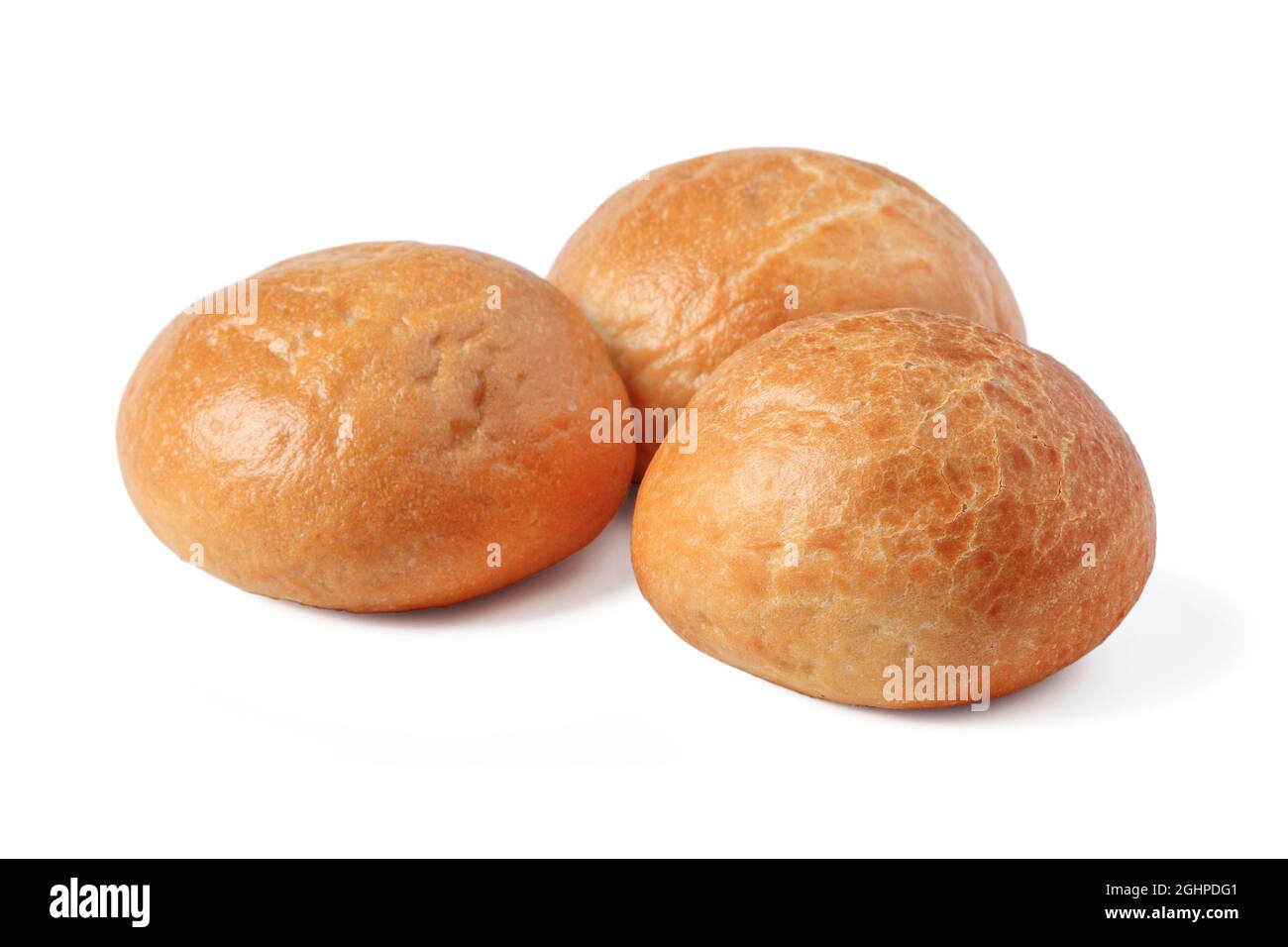 Butter buns with crispy crust isolated on white background Stock Photo ...