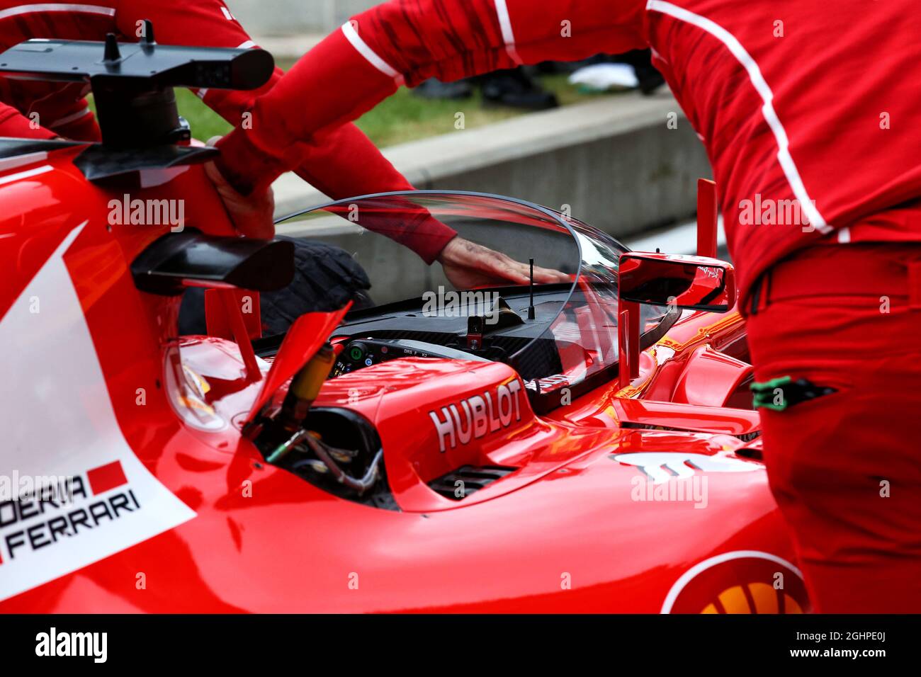 Shield cockpit cover on the Ferrari SF70H. 14.07.2017. Formula 1 World ...