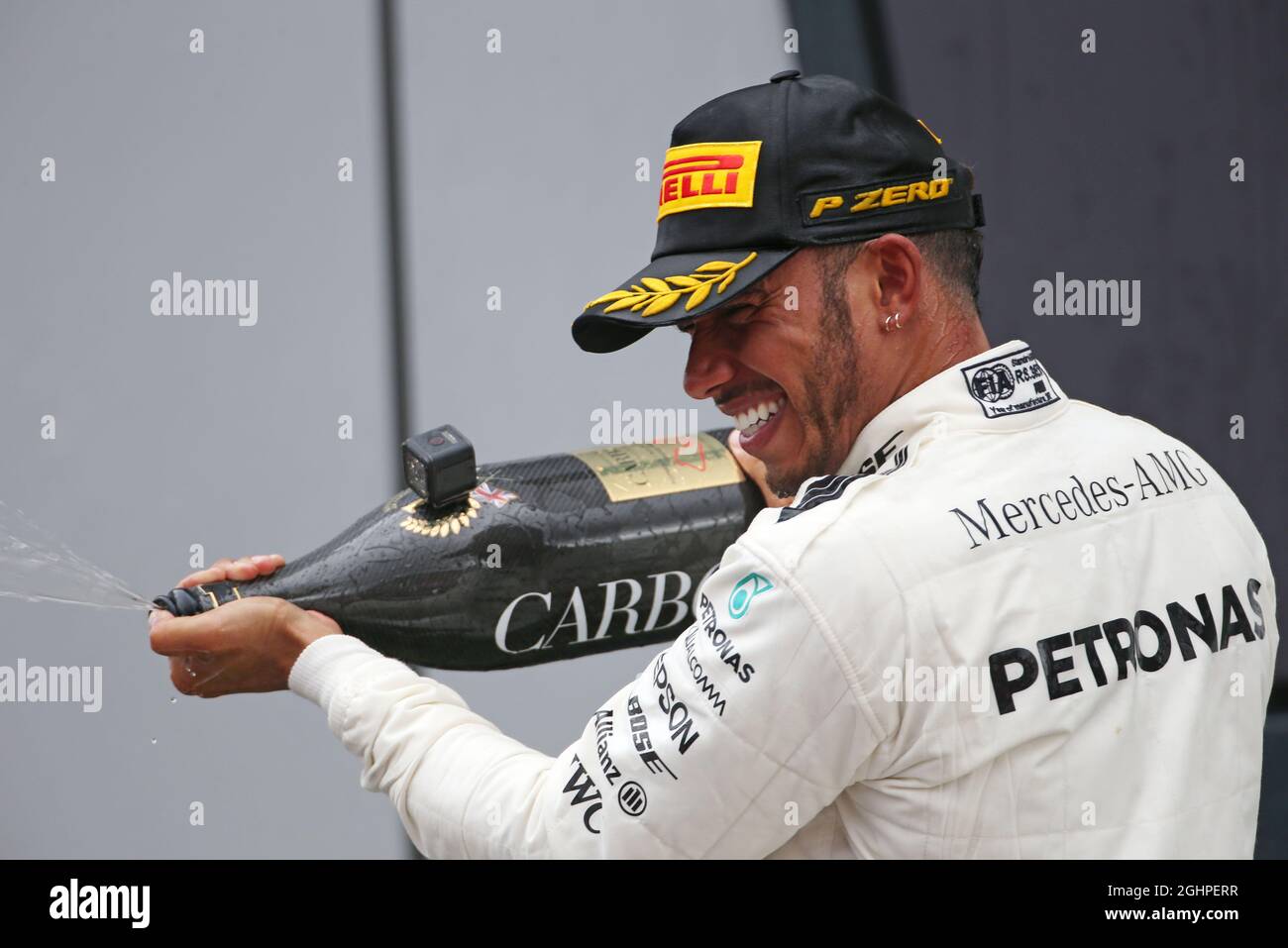 Race winner Lewis Hamilton (GBR) Mercedes AMG F1 celebrates on the ...