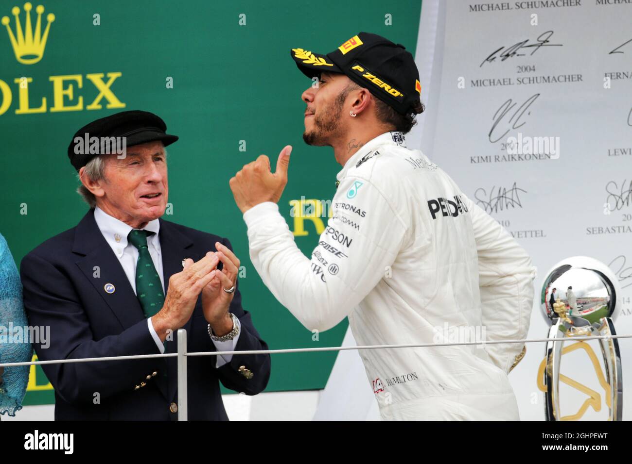 Race winner Lewis Hamilton (GBR) Mercedes AMG F1 celebrates on the ...