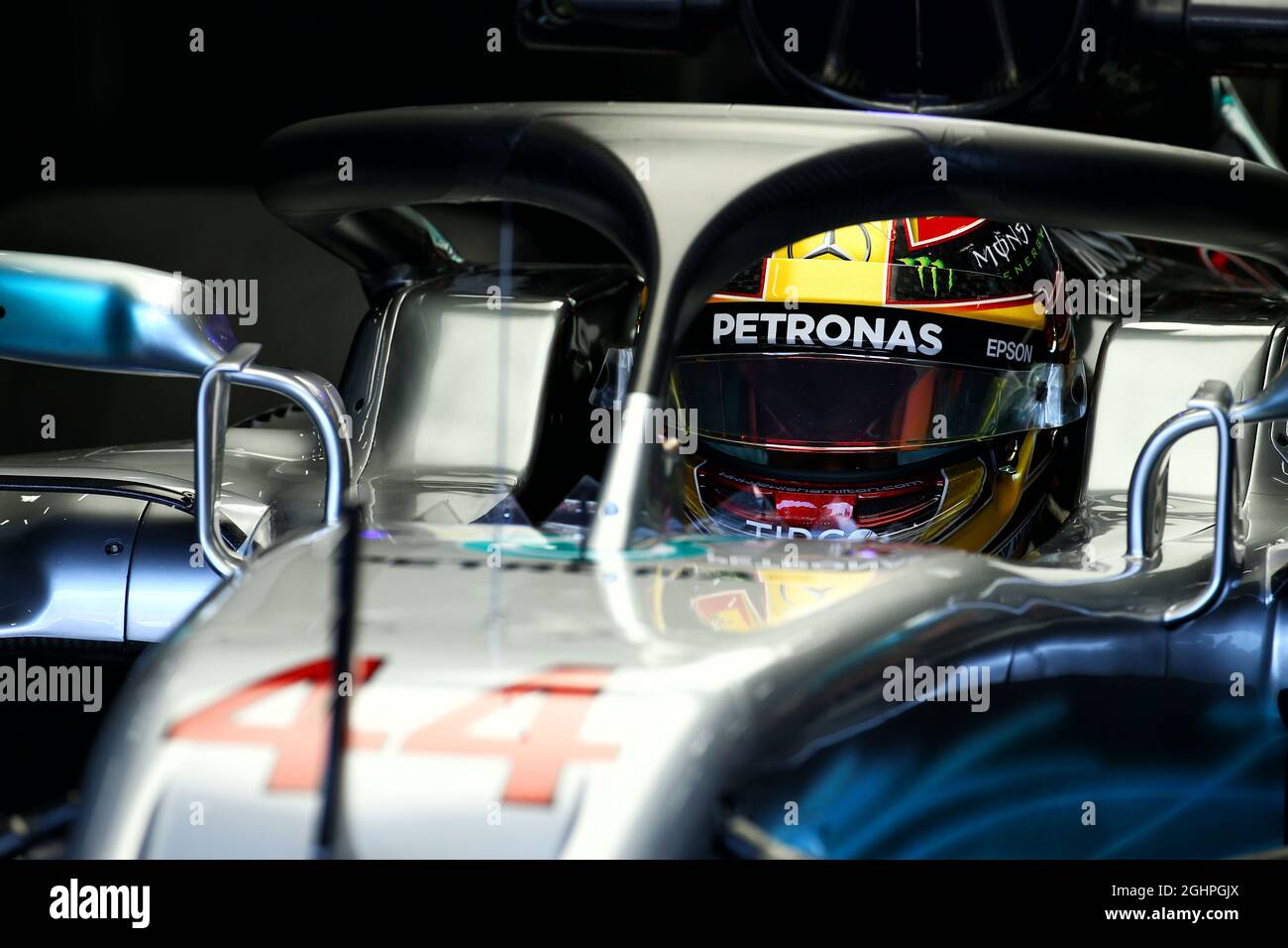 Mercedes amg f1 w08 de lewis hamilton hi-res stock photography and ...