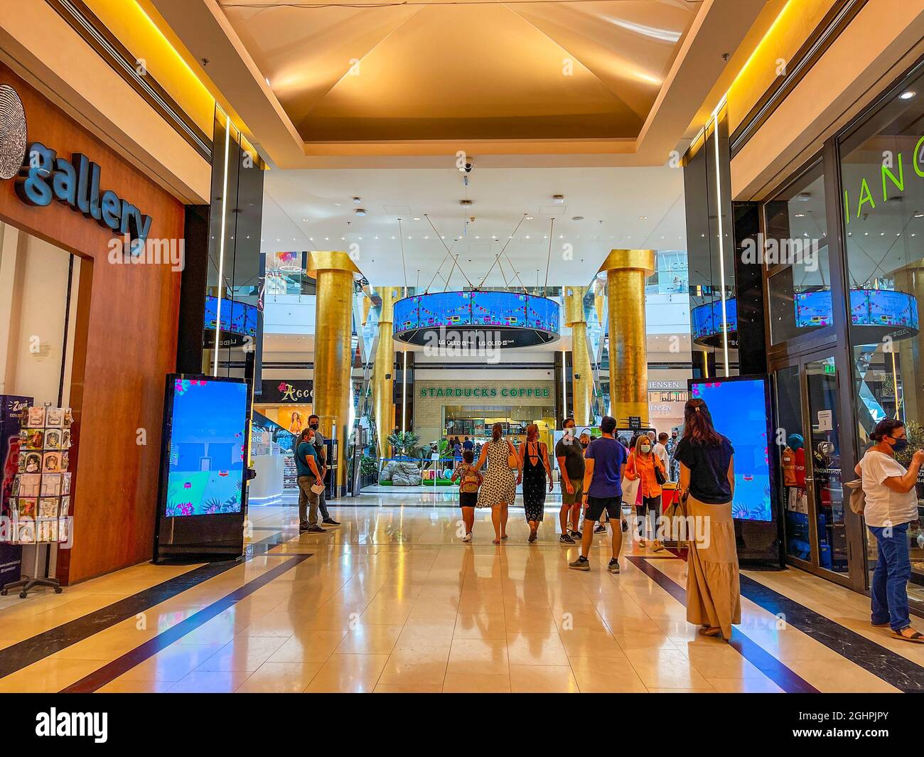 Interior view of the famous Golden Hall shopping mall located in ...
