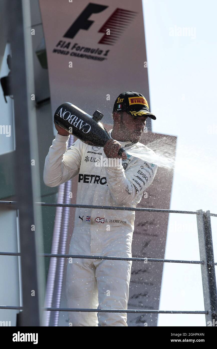 Mercedes amg f1 celebrates on podium race winner lewis hamilton hi-res ...