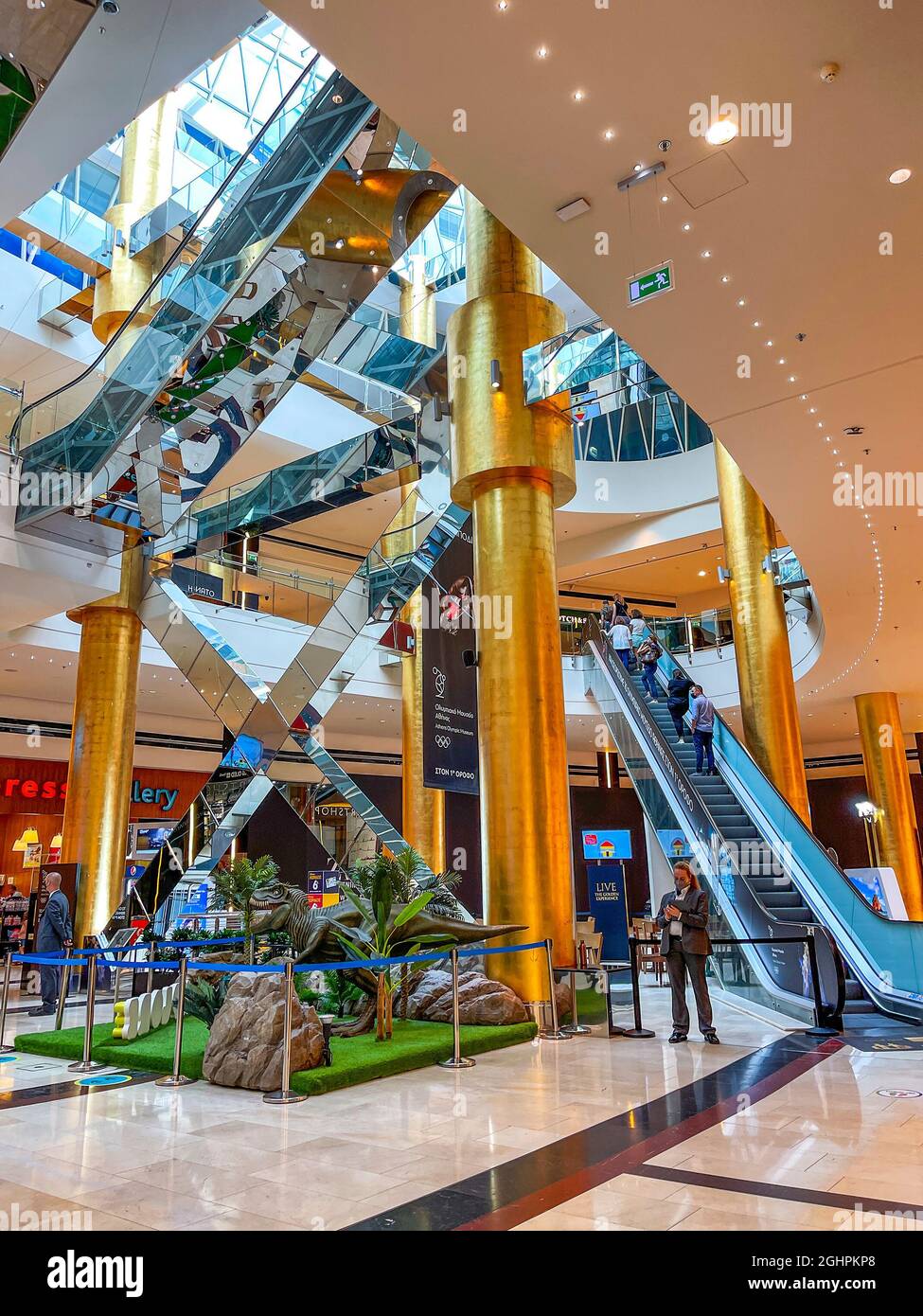 Interior view of the famous Golden Hall shopping mall located in ...