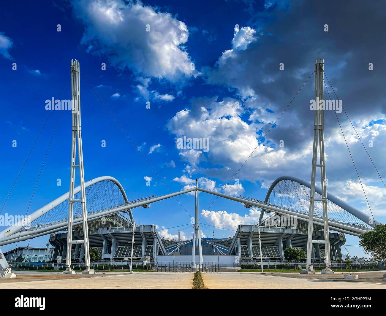 Iconic view of the Olympic stadium OAKA in Athens, Greece, designed by ...