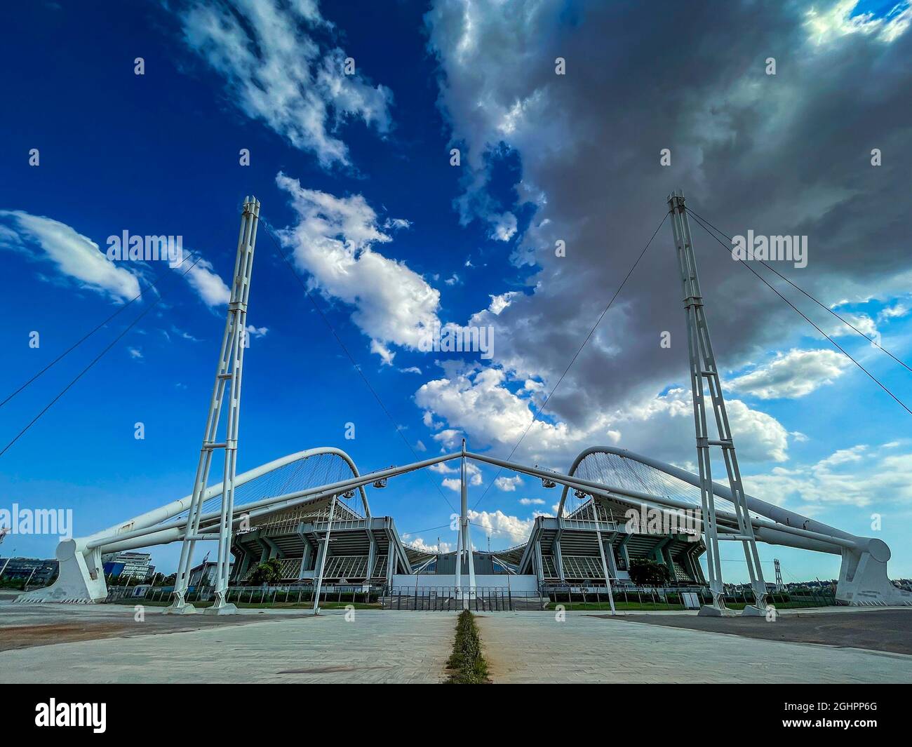 Iconic view of the Olympic stadium OAKA in Athens, Greece, designed by ...