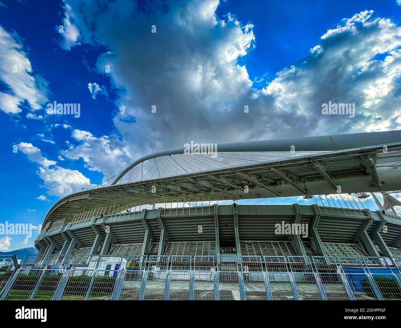 Iconic view of the Olympic stadium OAKA in Athens, Greece, designed by ...