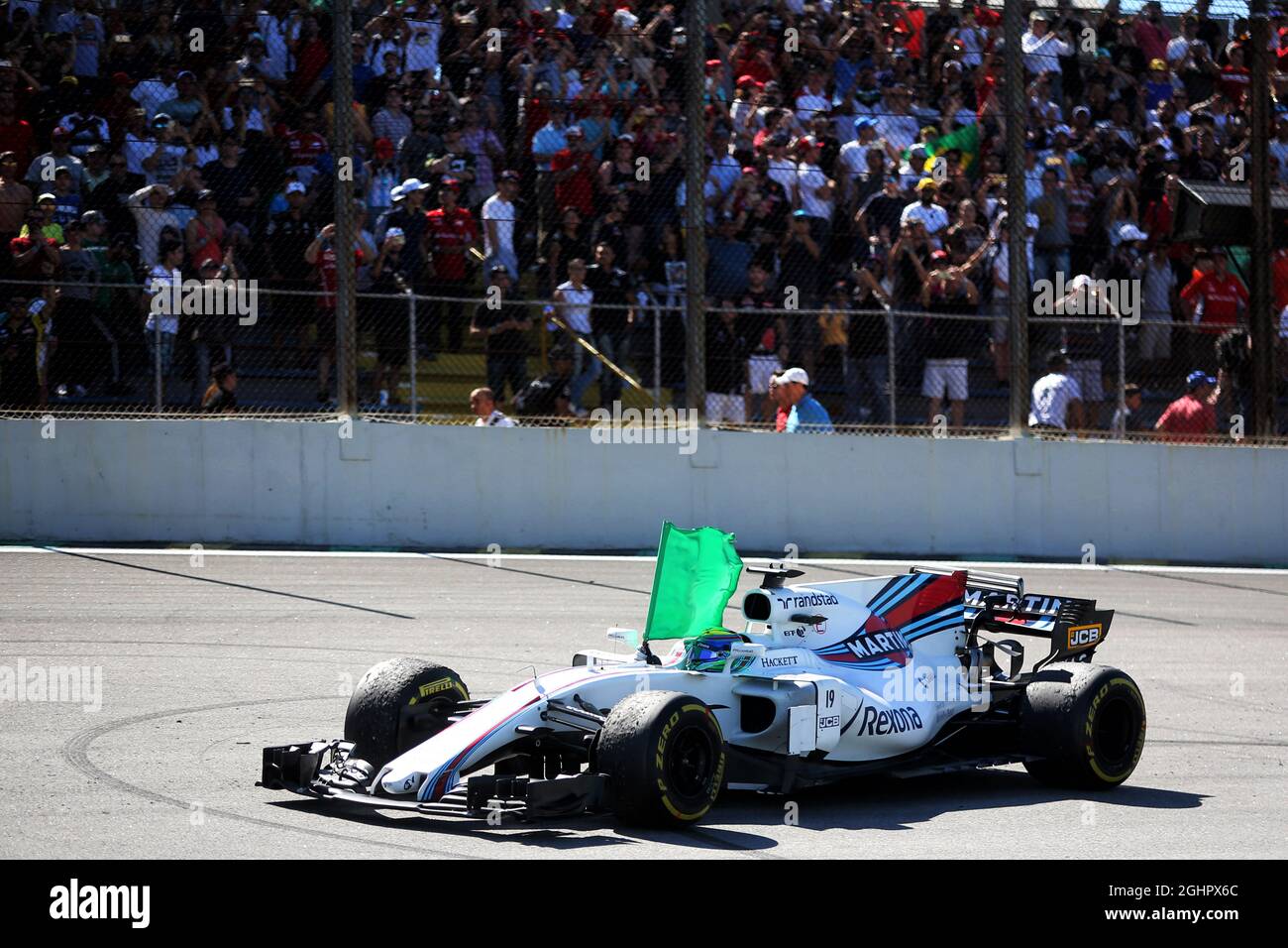 Felipe Massa (BRA) Williams FW40 celebrates at the end of the race. 12. ...