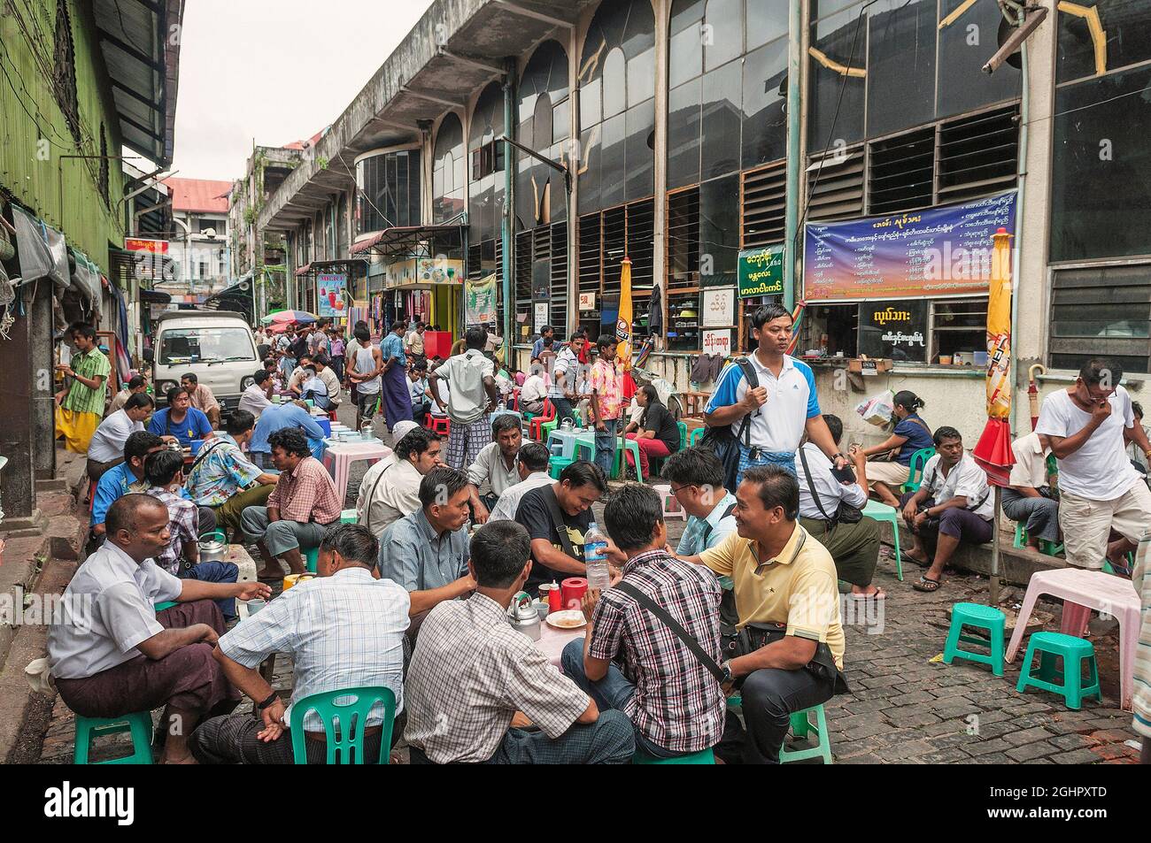daytime street scene in downtown central yangon city myanmar Stock ...