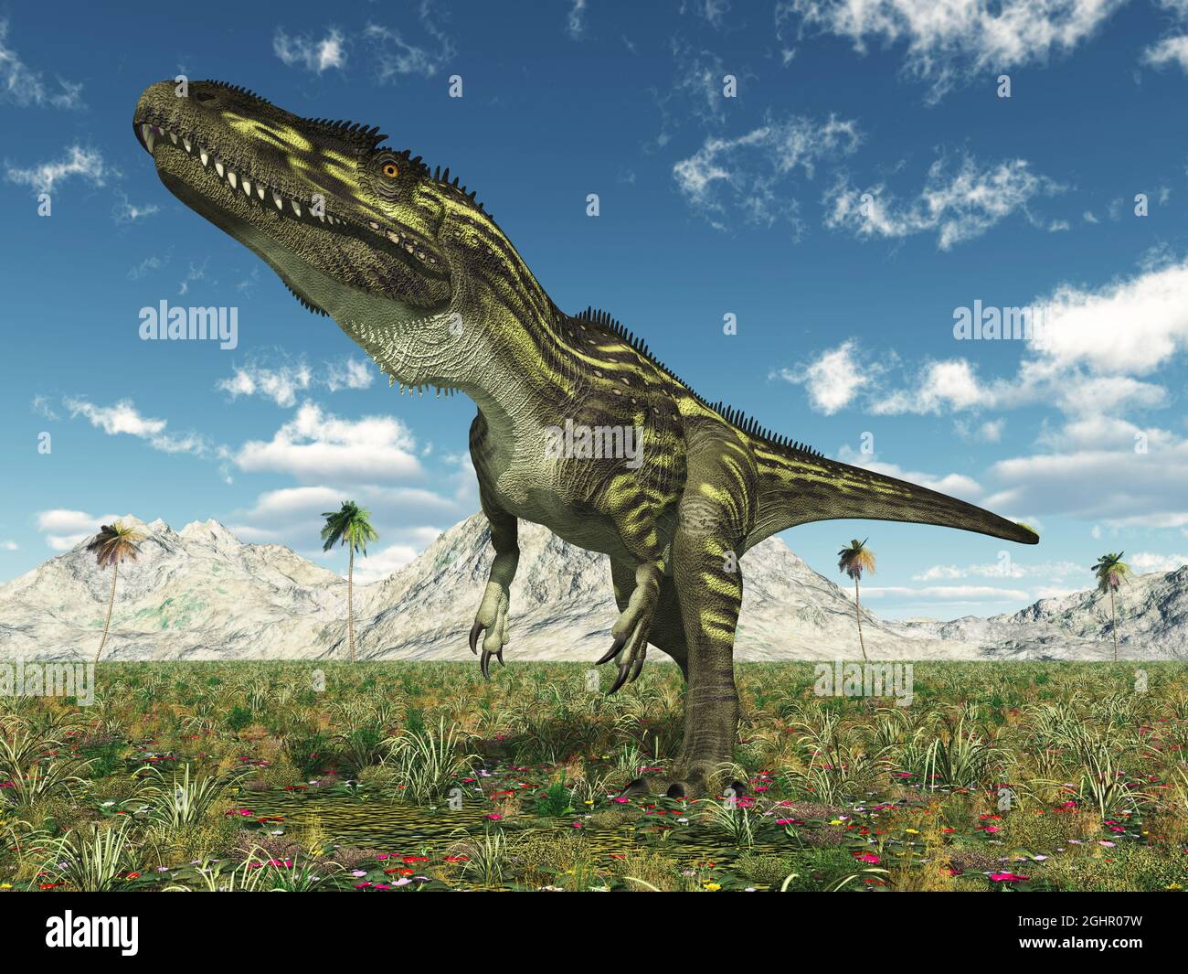 Dinosaur Torvosaurus in a landscape Stock Photo - Alamy