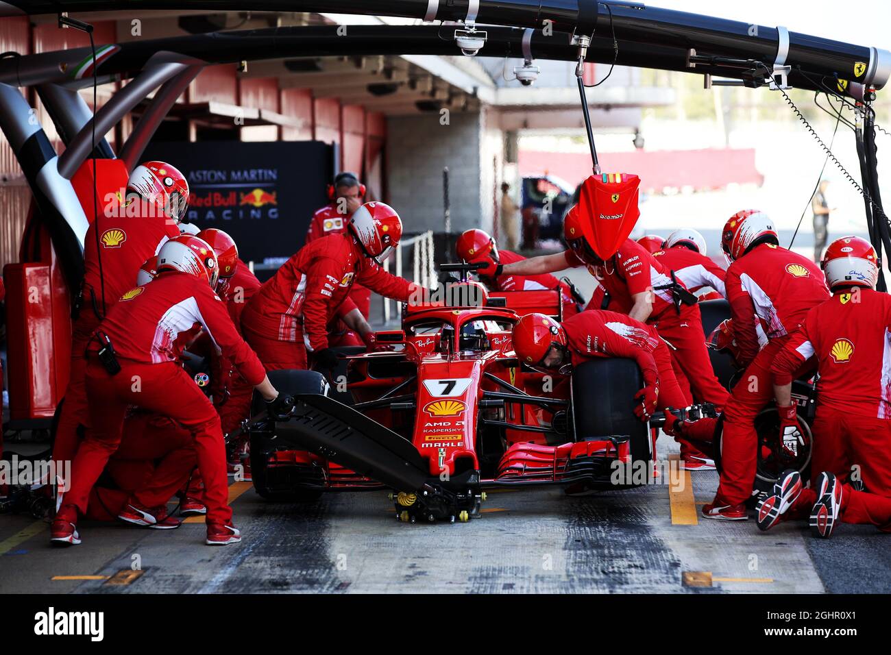 Ferrari sf71h practices a pit stop hi-res stock photography and images ...