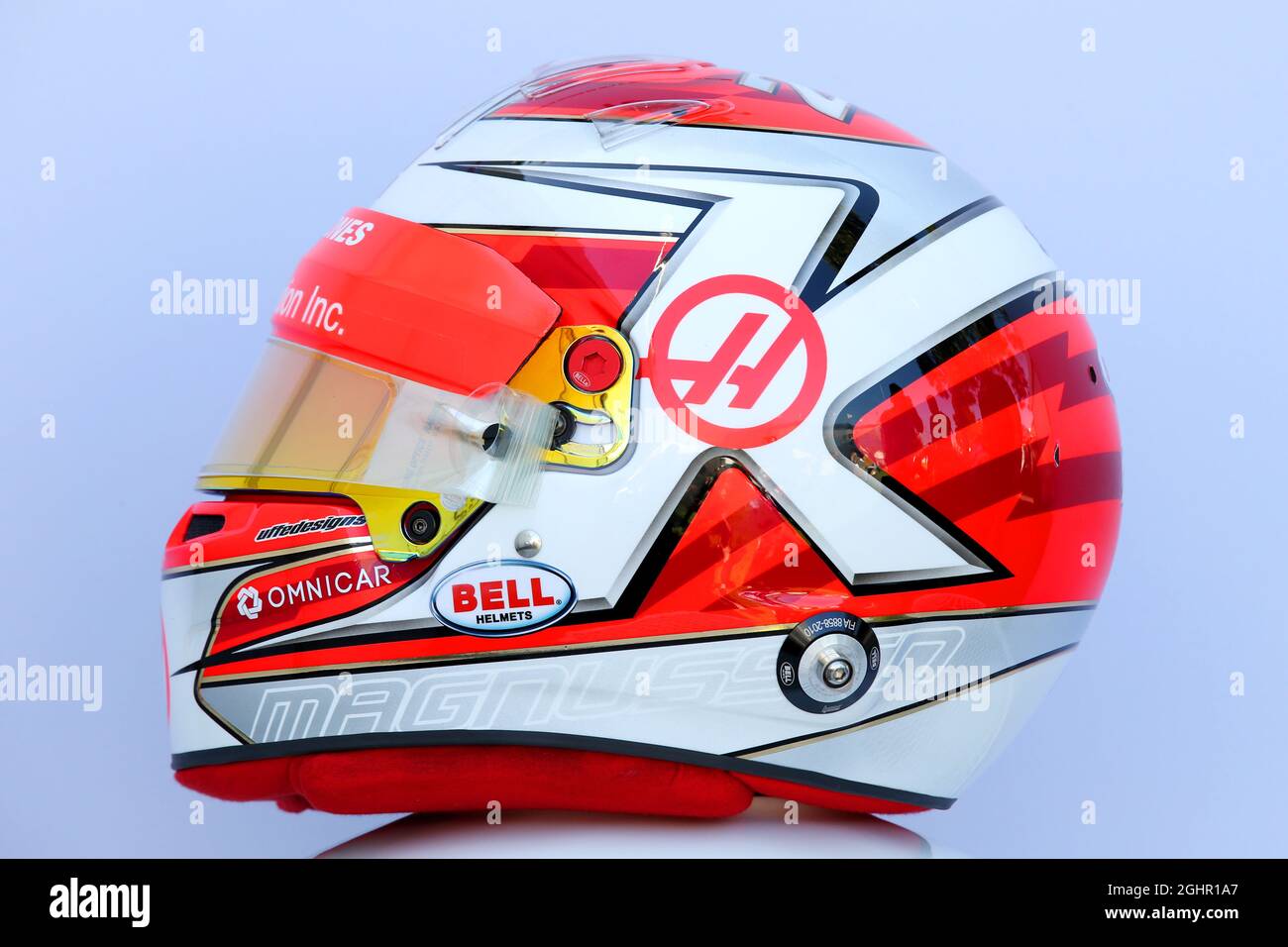The helmet of Kevin Magnussen (DEN) Haas F1 Team. 23.03.2018. Formula 1 ...