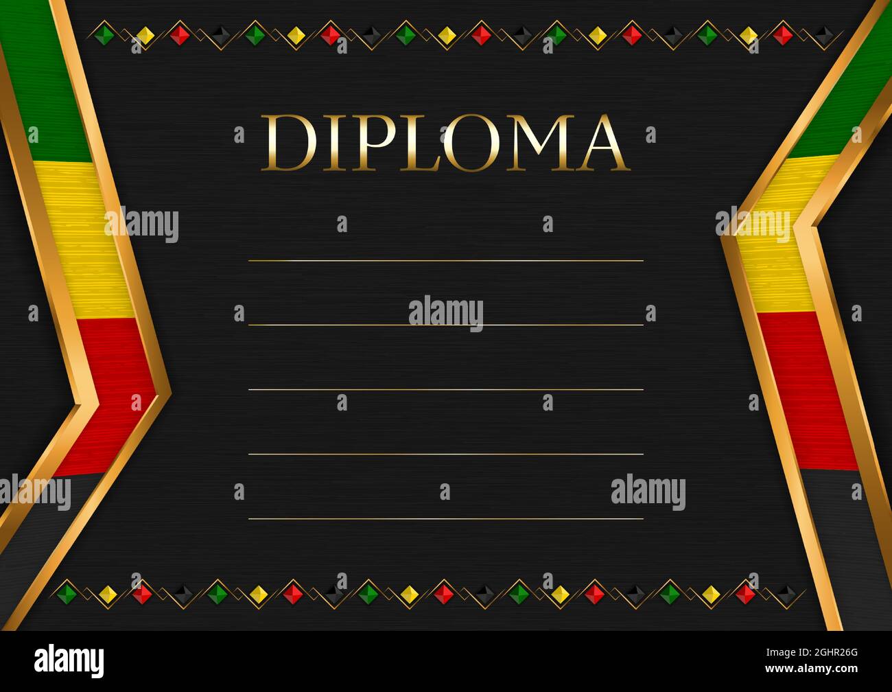 Horizontal frame and border on black metal background, with colors of ...