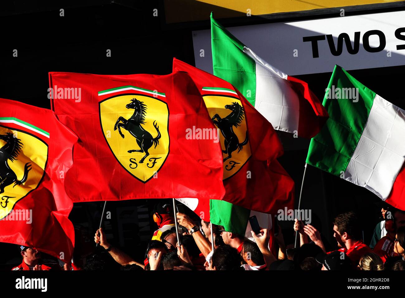 Ferrari flags at parc ferme. 25.03.2018. Formula 1 World Championship ...