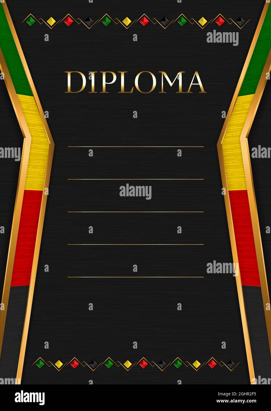 Vertical frame and border on black metal background, with colors of ...