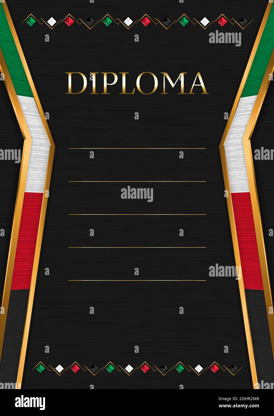 Vertical frame and border on black metal background, with colors of ...