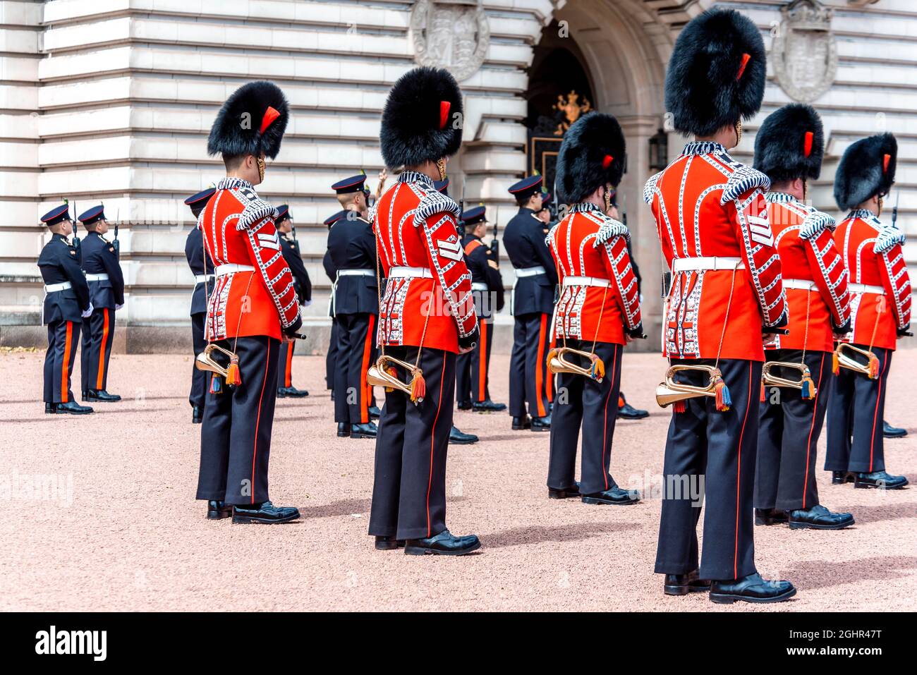 Guards of the Royal Guard with bearskin cap, Changing of the Guard ...