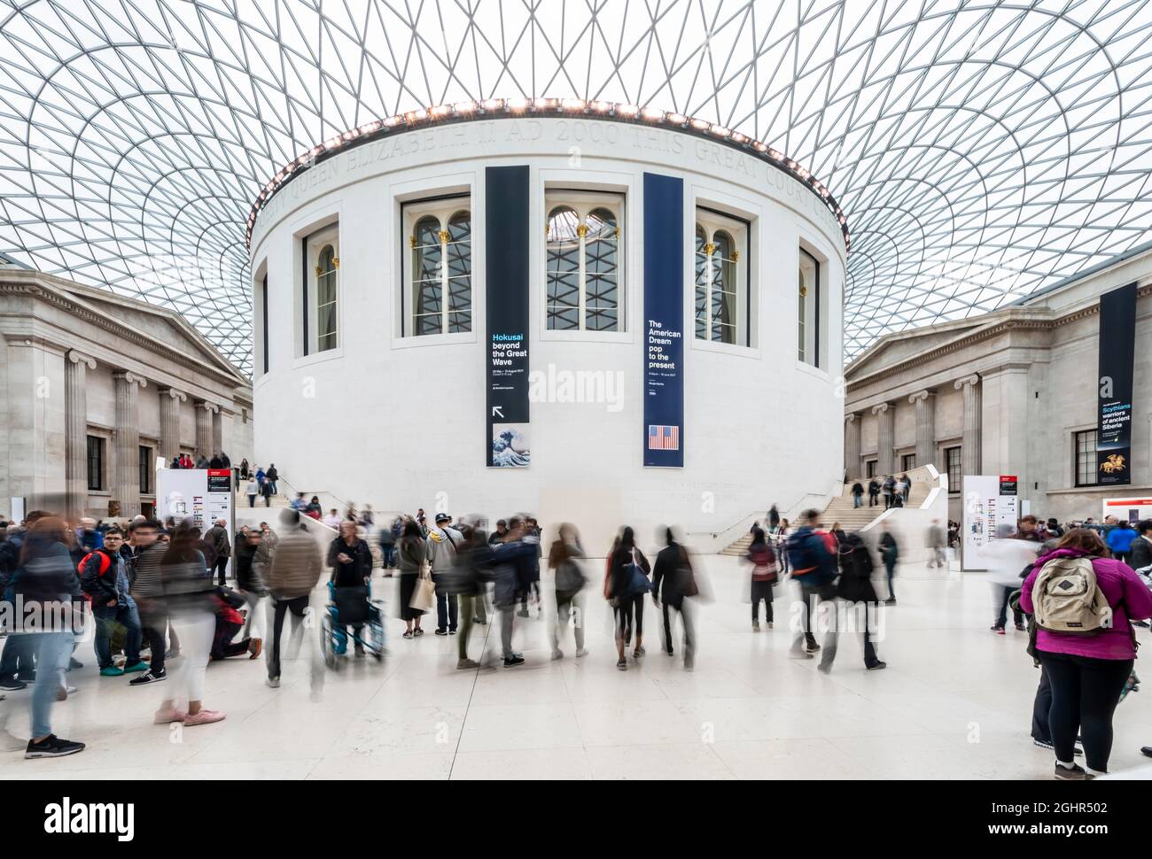 Great Court, courtyard with modern domed roof, steel and glass ...