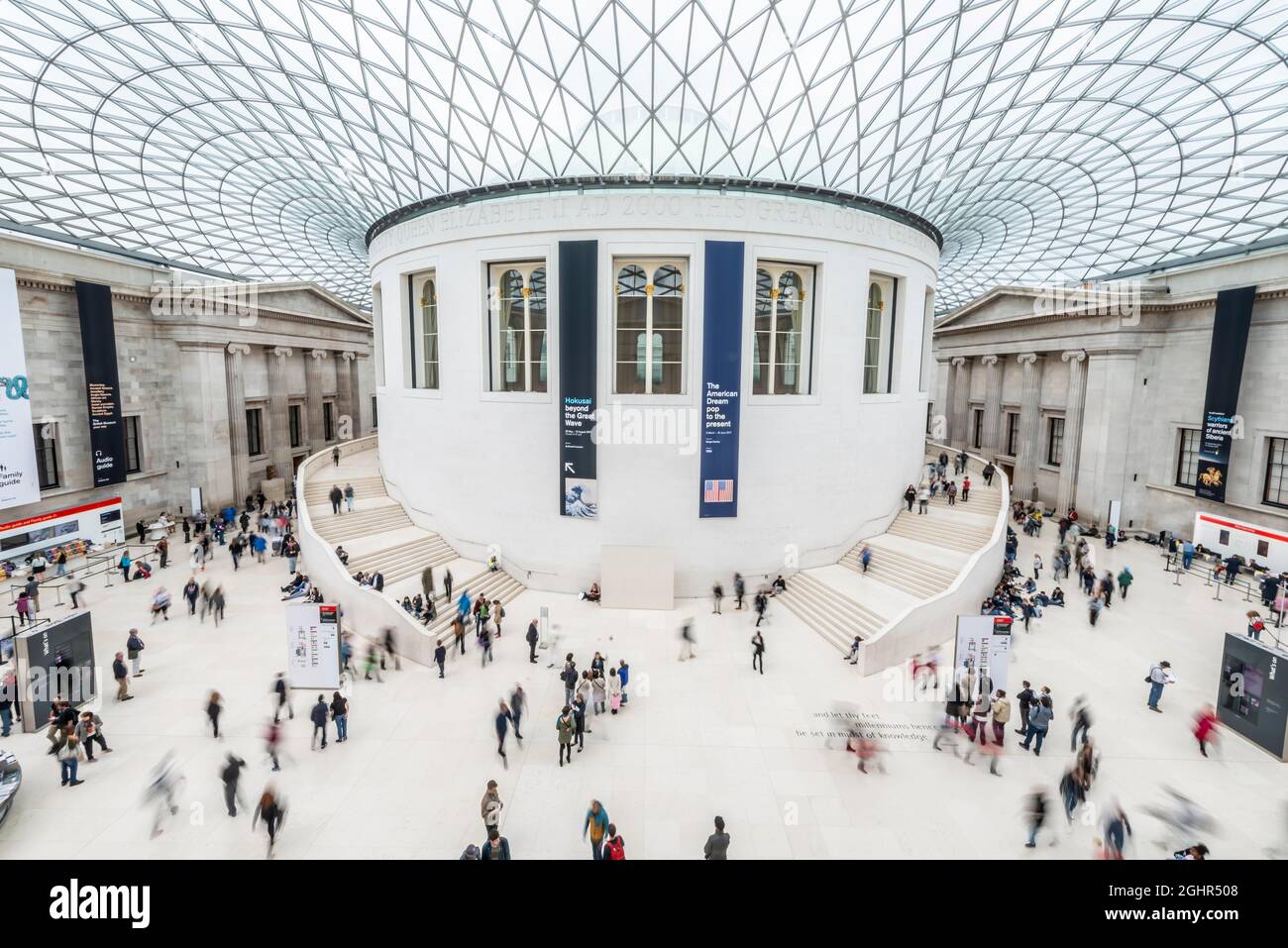 Great Court, courtyard with modern domed roof, steel and glass ...