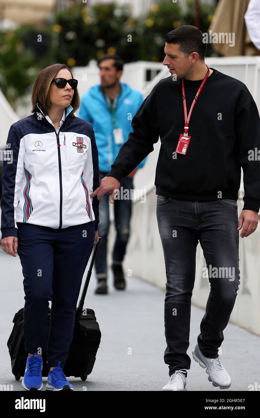 Claire Williams (GBR) Williams Deputy Team Principal with her husband ...
