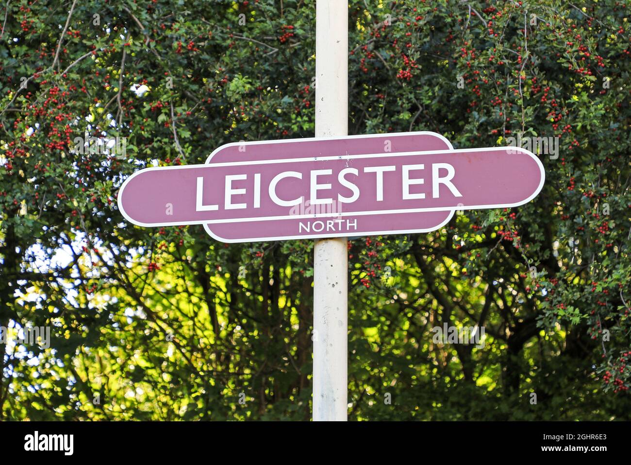 Leicester North sign, Great Central Railway, a heritage steam railway ...