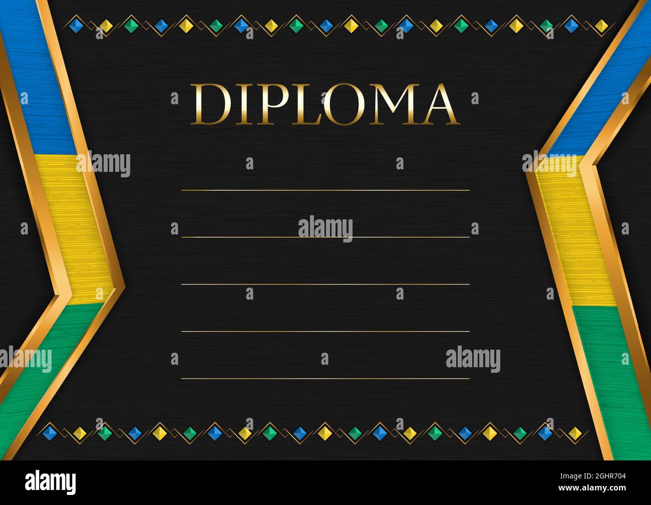 Horizontal frame and border on black metal background, with colors of ...