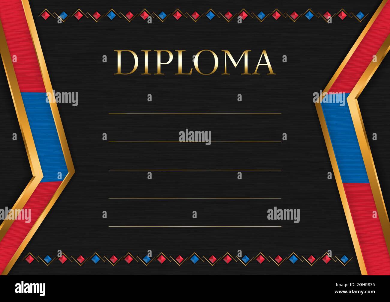 Horizontal frame and border on black metal background, with colors of ...