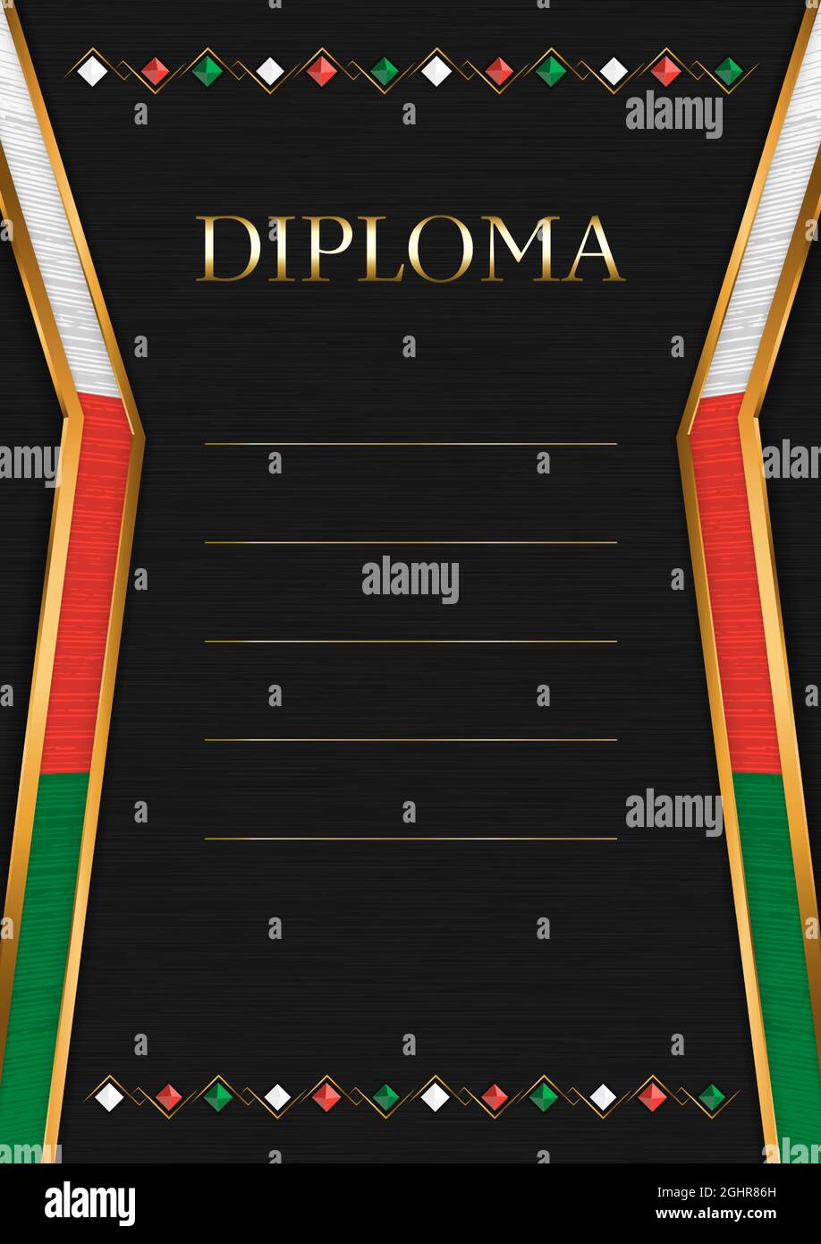Vertical frame and border on black metal background, with colors of ...