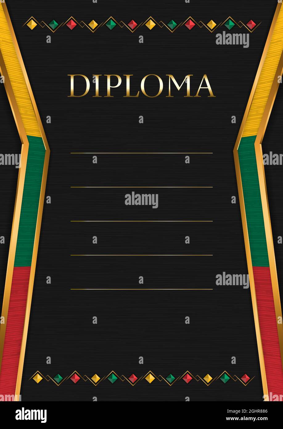 Vertical frame and border on black metal background, with colors of ...