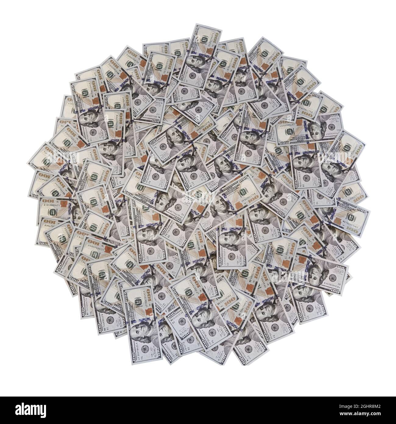 American money in a circle of isolate on a white background Stock Photo ...