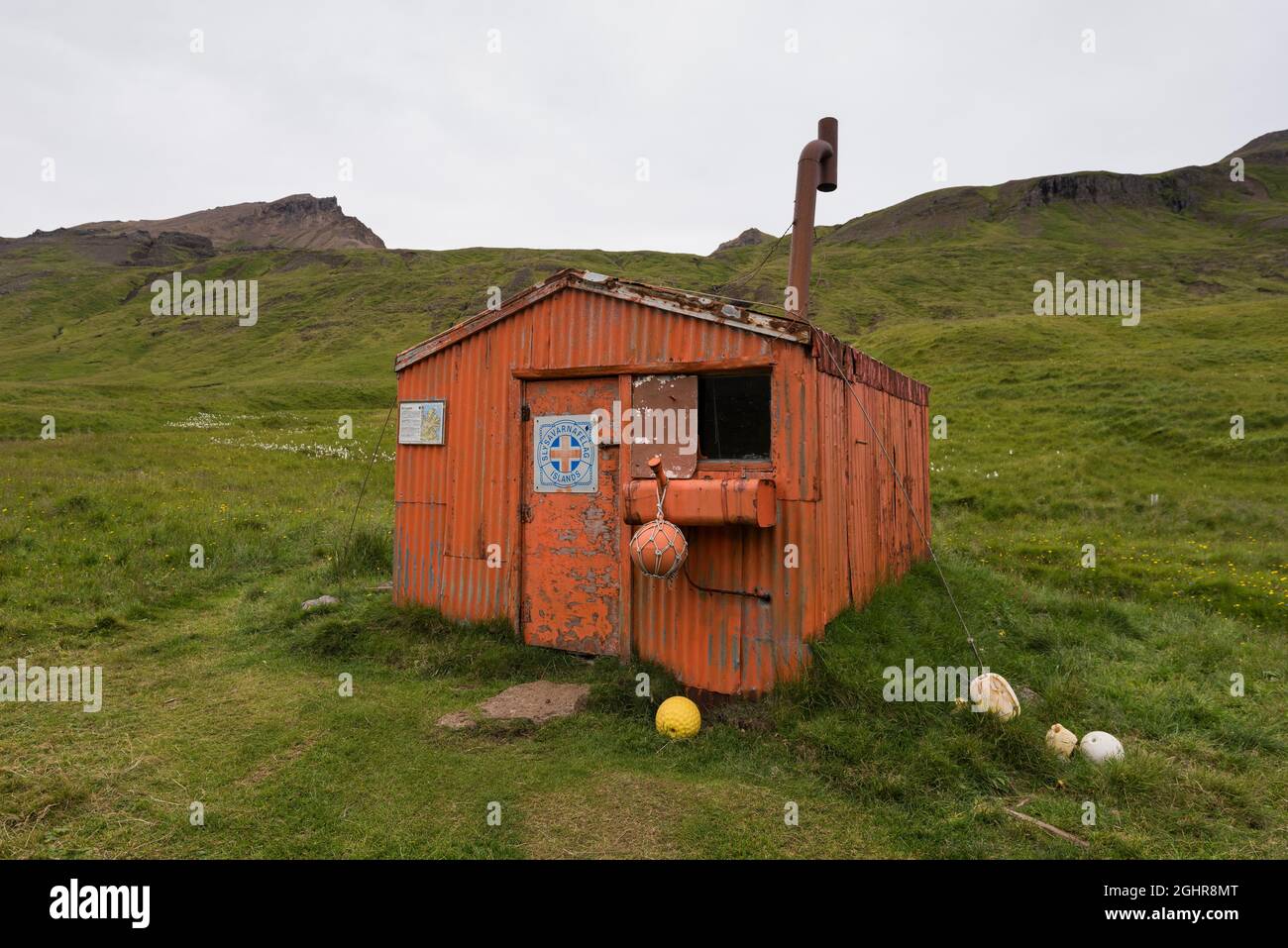 Emergency hut, Brunavik, Viknaslodir, Iceland Stock Photo - Alamy