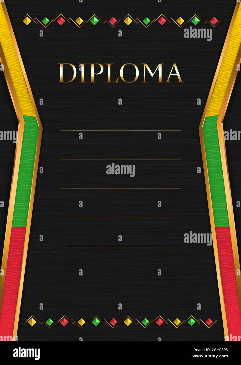 Vertical frame and border on black metal background, with colors of ...