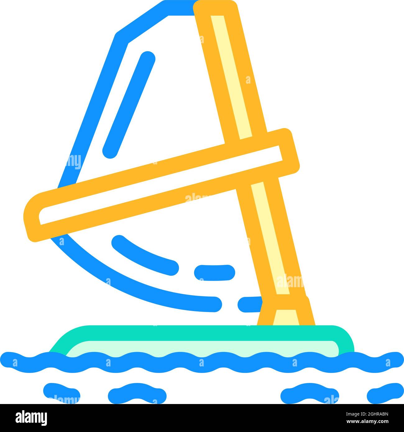 windsurfing water sport color icon vector illustration Stock Vector ...