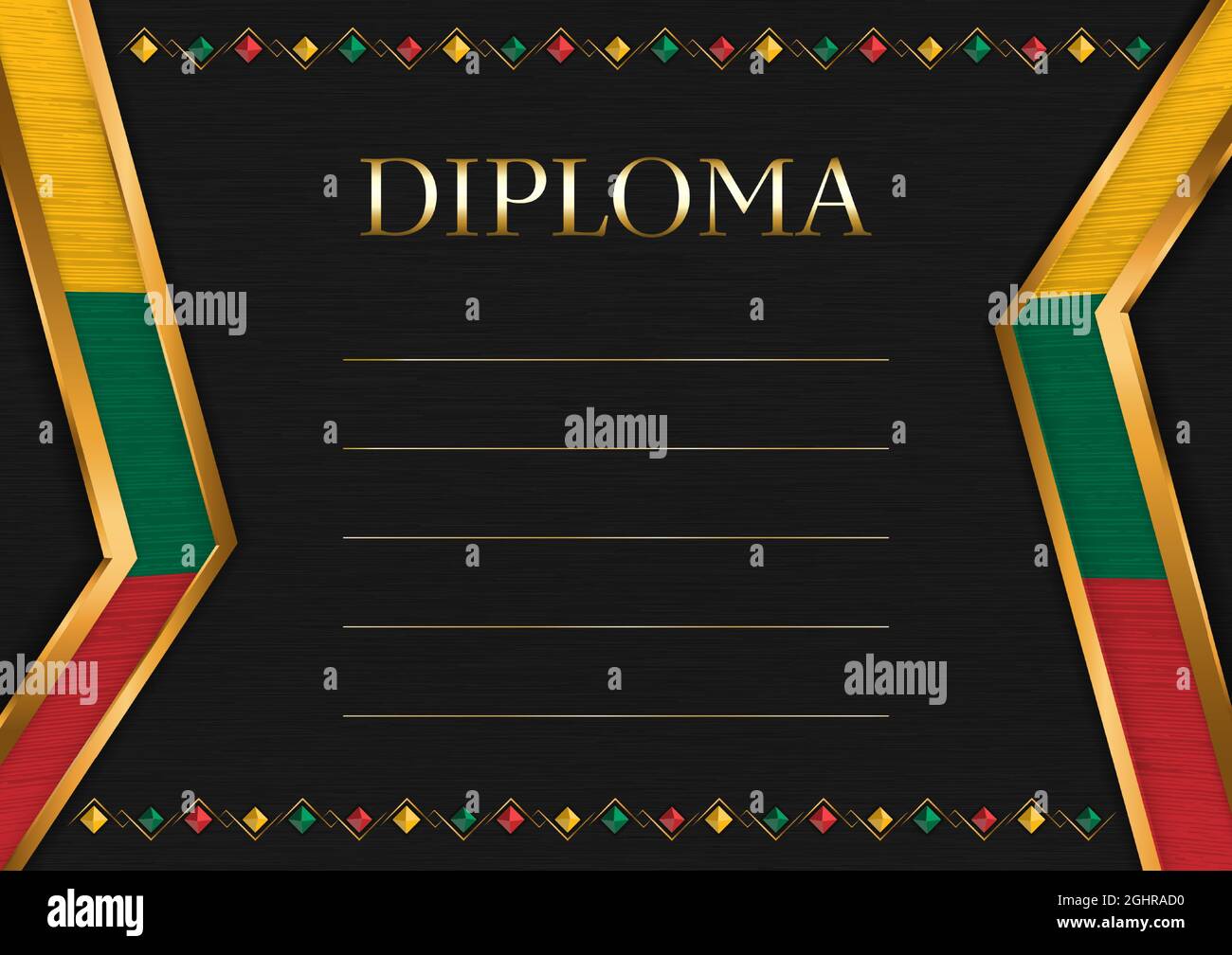 Horizontal frame and border on black metal background, with colors of ...