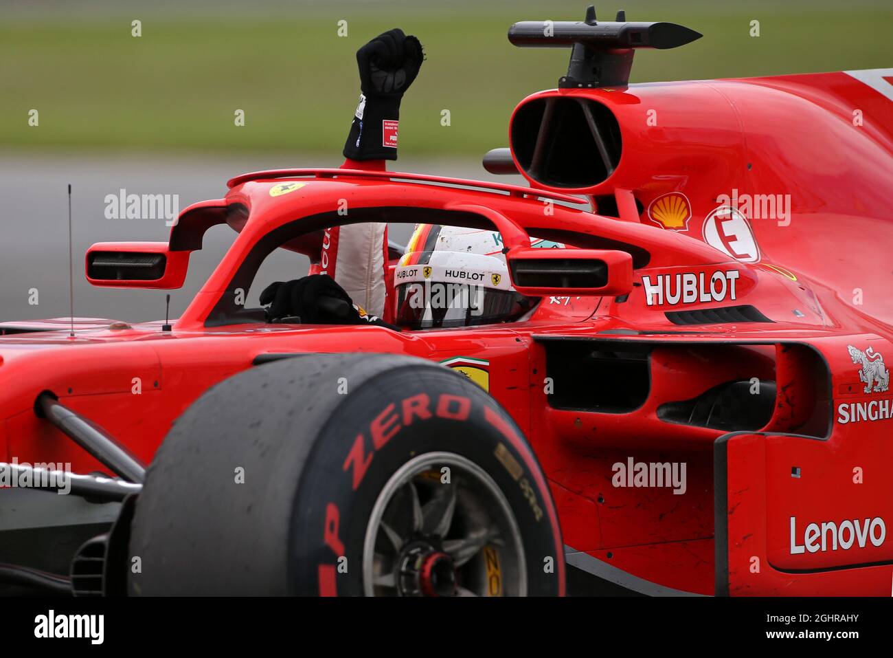 Ferrari sf71h celebrates at end of race hi-res stock photography and ...