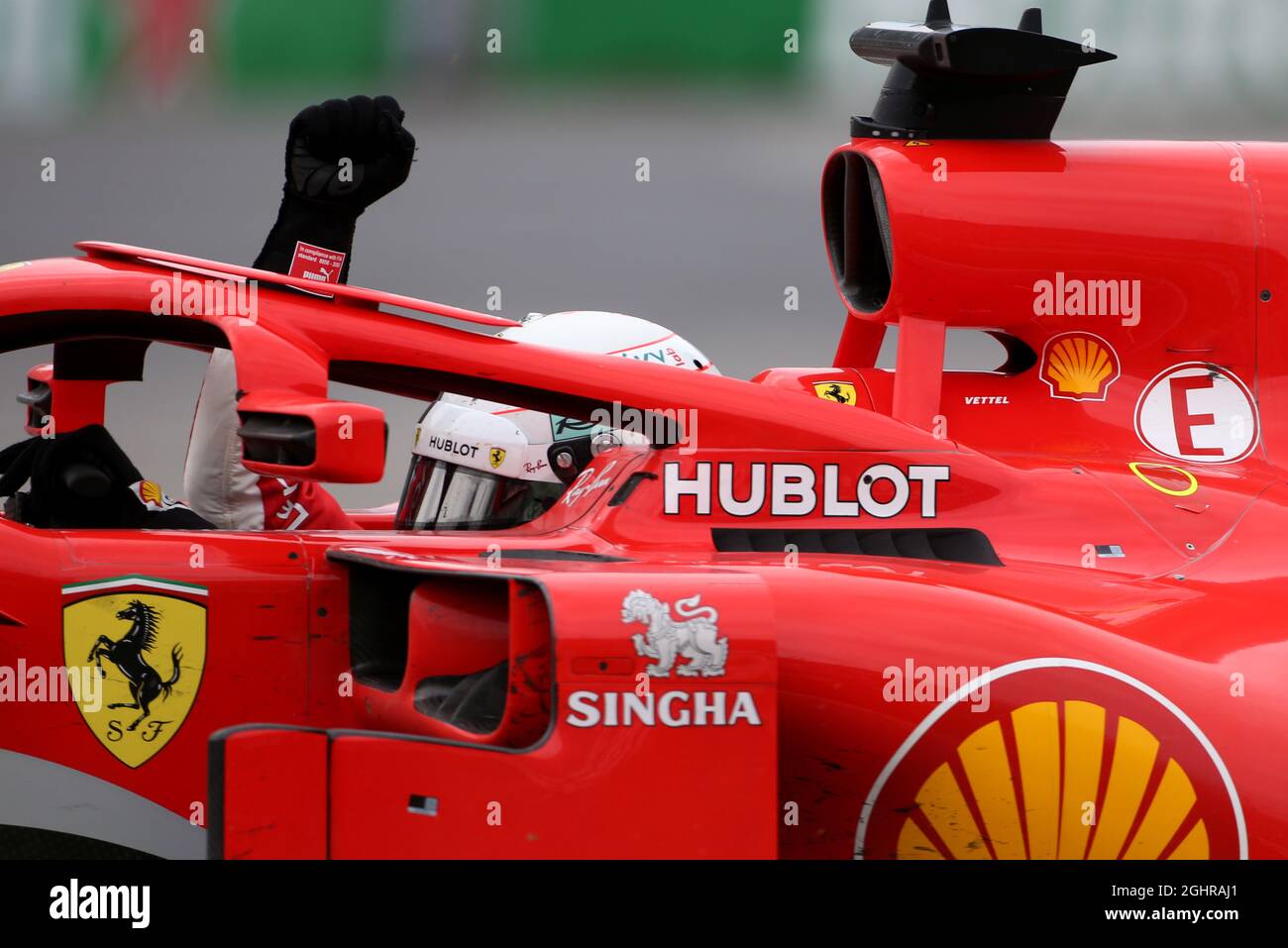 Ferrari sf71h celebrates at end of race hi-res stock photography and ...