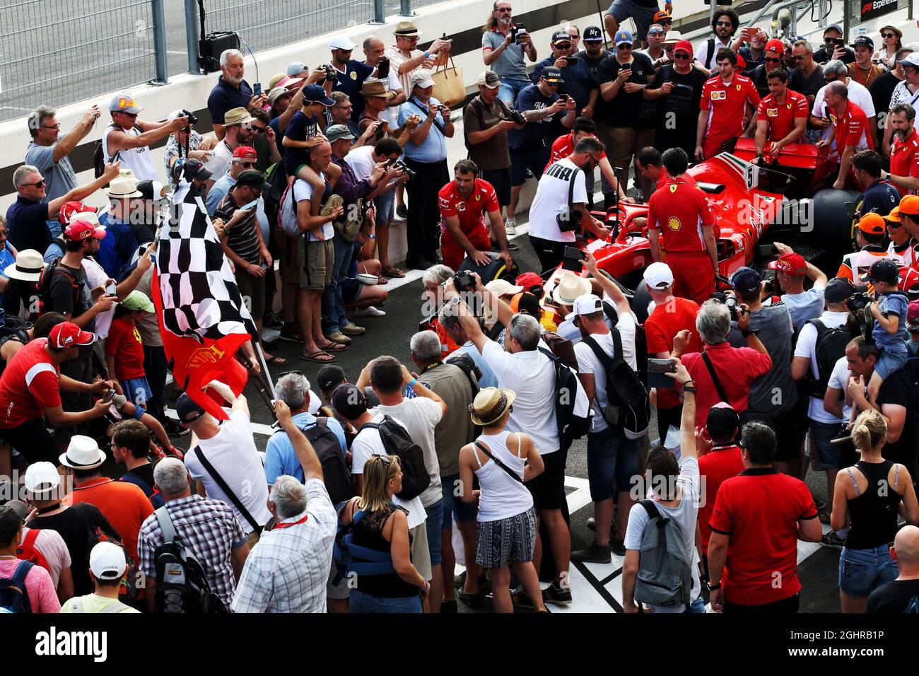 A Ferrari SF71H and fans in the pit lane. 21.06.2018. Formula 1 World ...