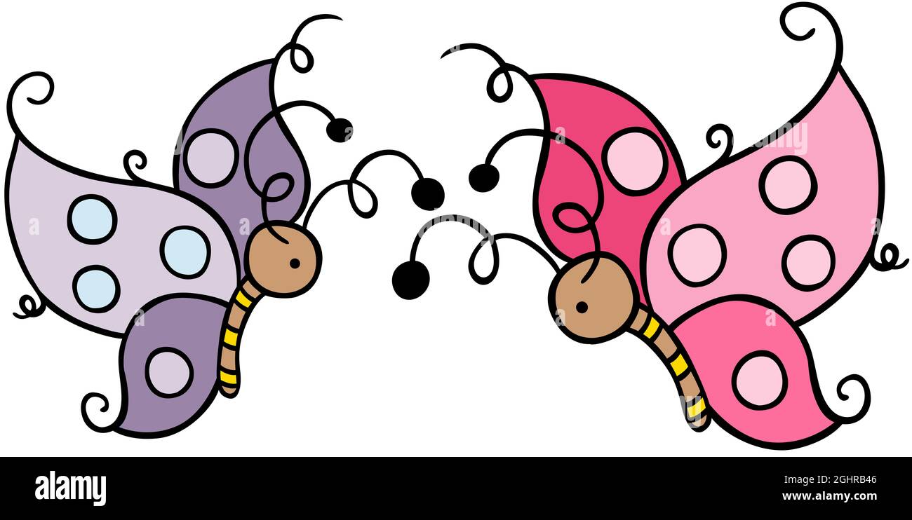 Two cute butterflies isolated on white Stock Photo - Alamy