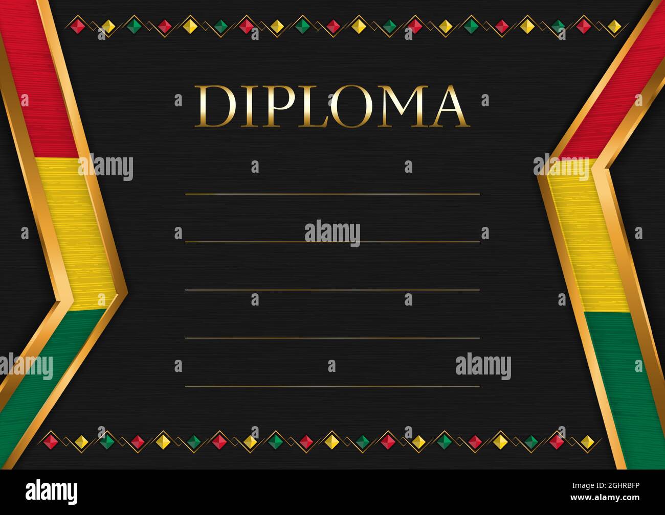 Horizontal frame and border on black metal background, with colors of ...