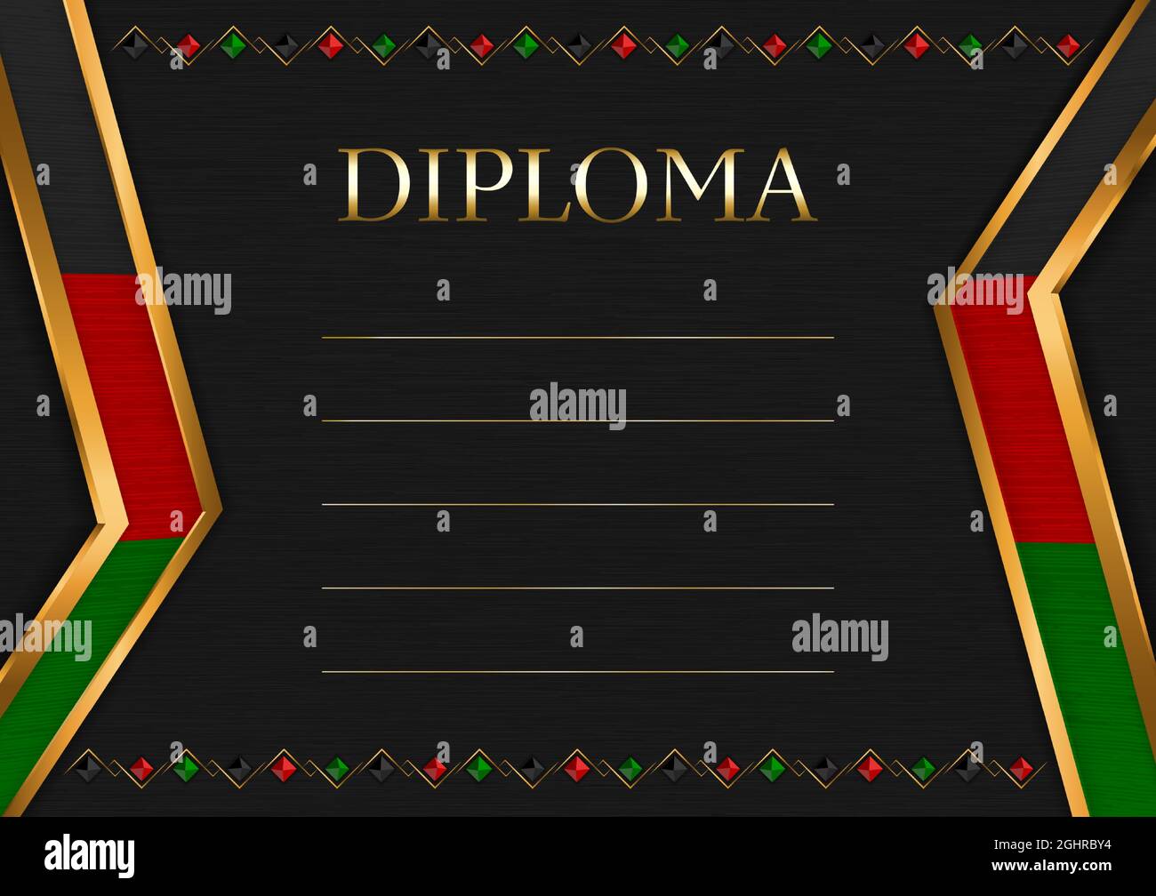 Horizontal frame and border on black metal background, with colors of ...