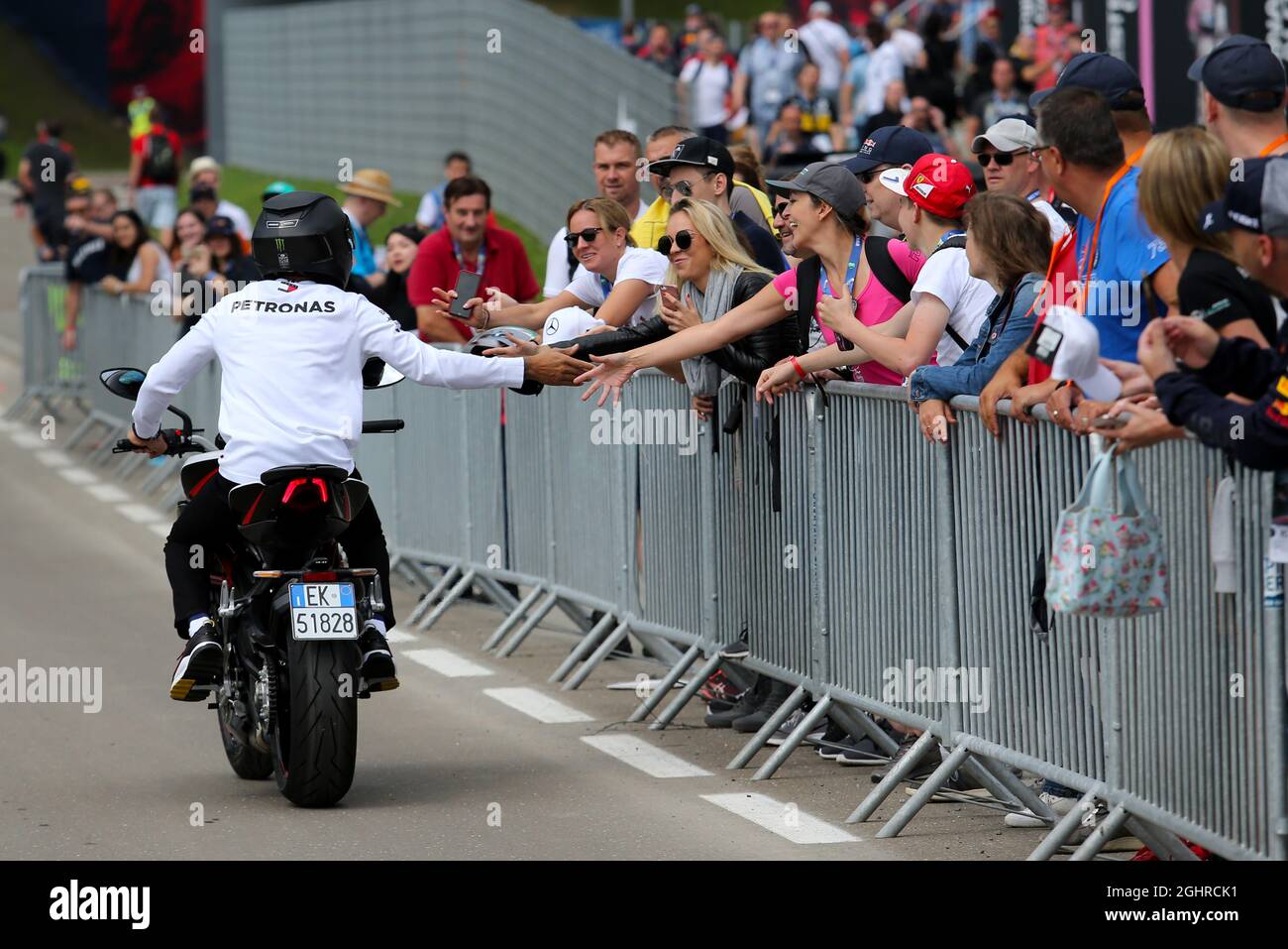 Mercedes amg f1 on his motorbike hi-res stock photography and images ...
