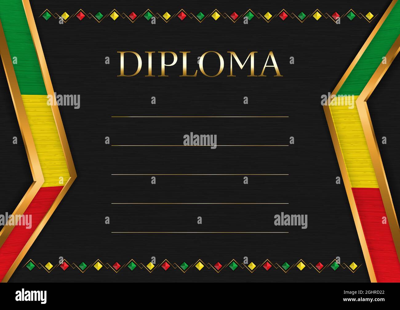 Horizontal frame and border on black metal background, with colors of ...