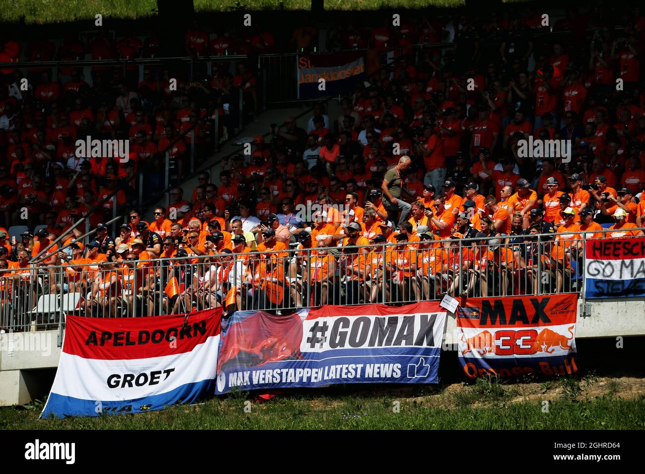 Red bull racing fans in grandstand hi-res stock photography and images ...