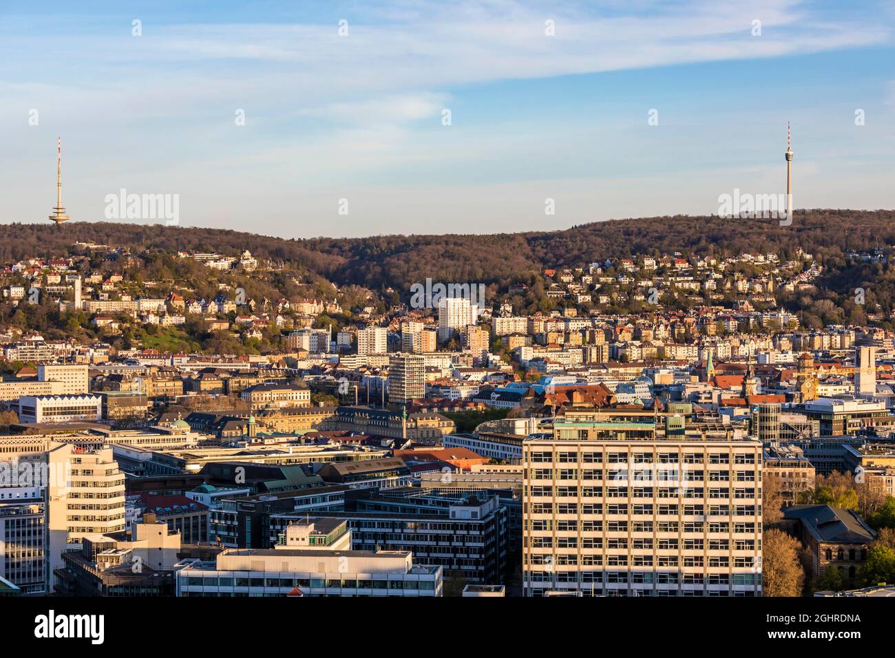 View over the city centre, office building, television tower, city ...
