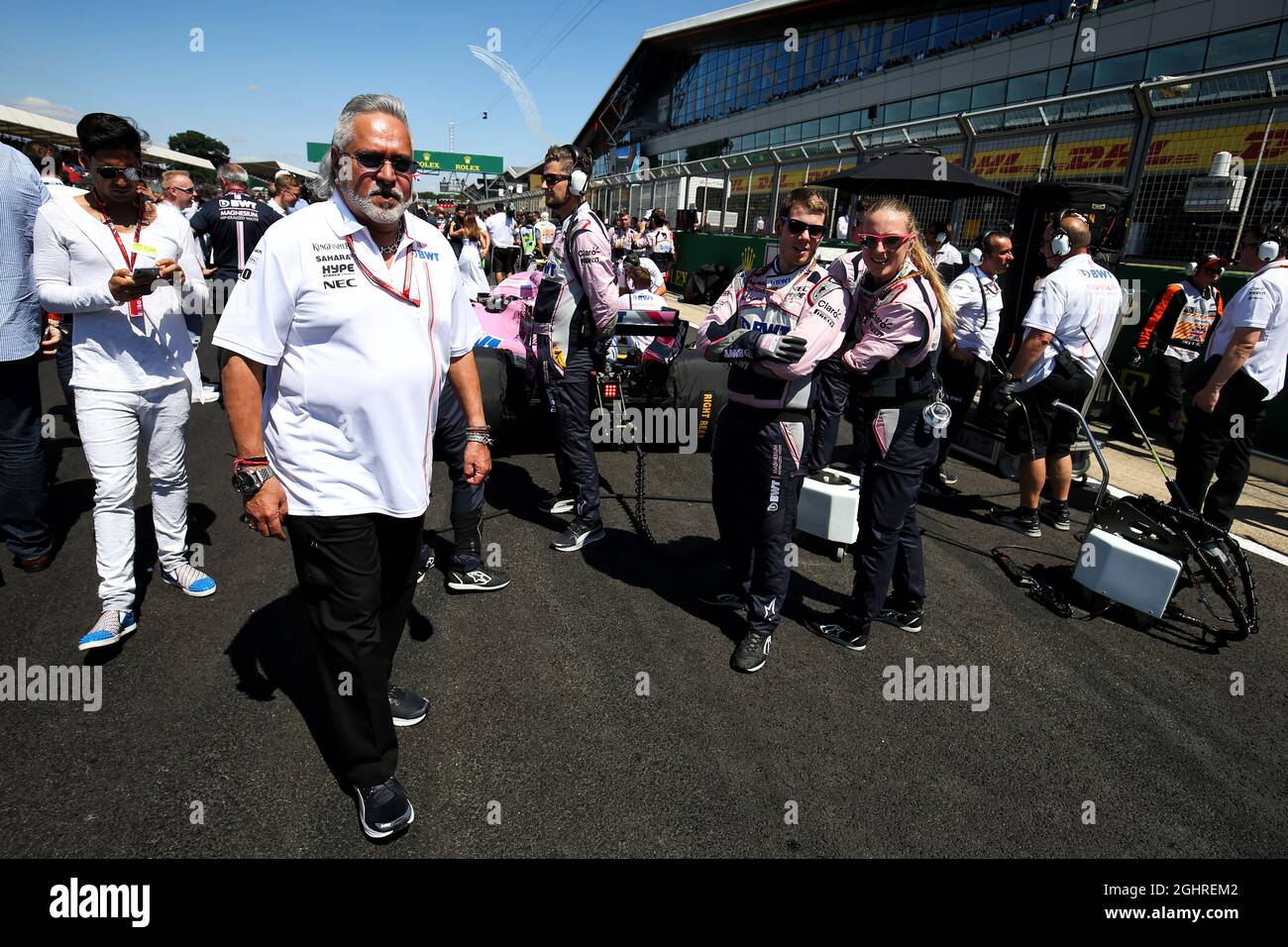 Vijay mallya ind force india f1 team owner on grid hi-res stock ...